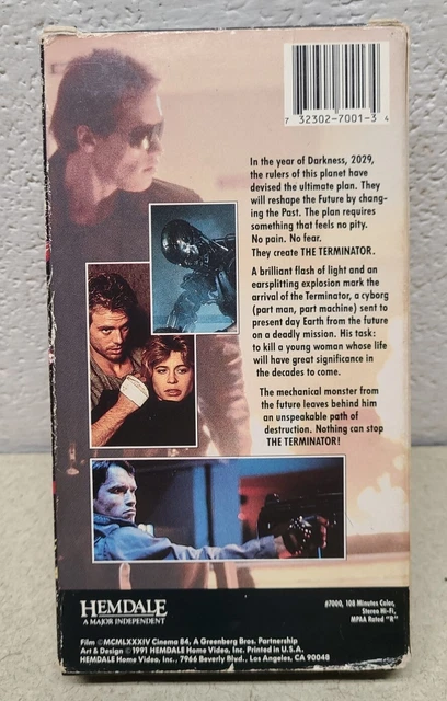 THE TERMINATOR VHS 1984, 1991 Arnold Schwarzenegger Sci-Fi Action Movie ...