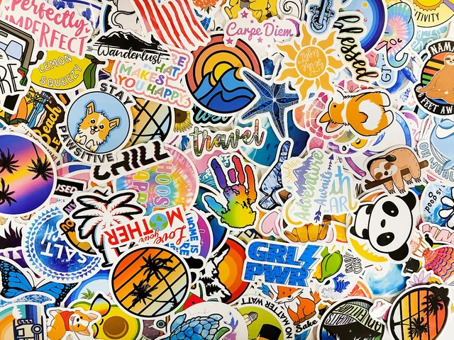 100/200/300 WATER BOTTLE Stickers Random bomb Vinyl Laptop Decals cute ...