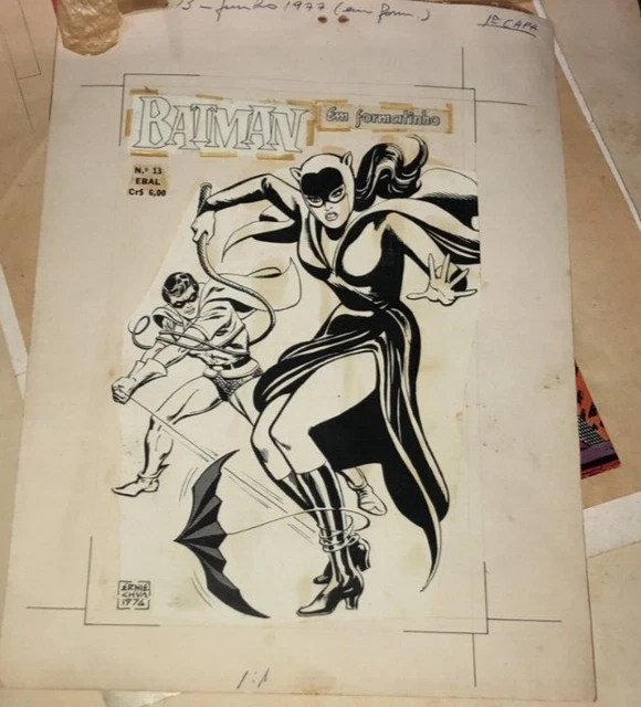 BATMAN ROBIN VERSUS Catwoman Cover Original Art Production Photostat ...