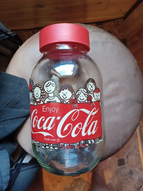 VINTAGE COLLECTIBLE COCA Cola Carlton Glass 3L Brown Lid Cookie Jar ...