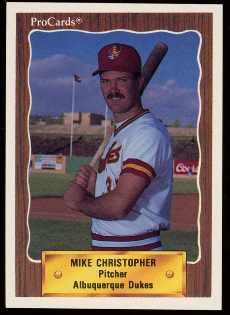 1990 PROCARDS ALBUQUERQUE Dukes MIKE CHRISTOPHER RC DODGERS YANKEES EUR ...