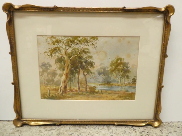 WALTER BARRATT AUSTRALIAN Gumtrees Landscape Framed Painting ...