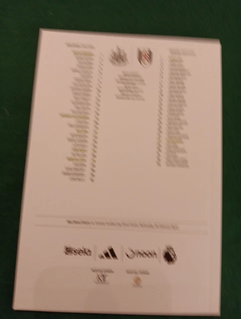 NEWCASTLE VS FULHAM 2024/25 Programme And Lanyard 01/02/2025 Premier ...