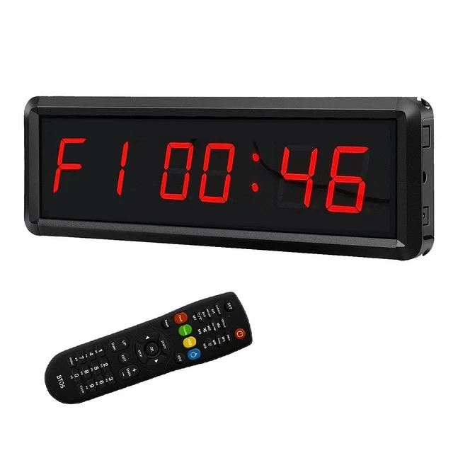 LED DIGITAL COUNTDOWN Wall Clock Fitness Timer Stopwatch for Gym (1 ...