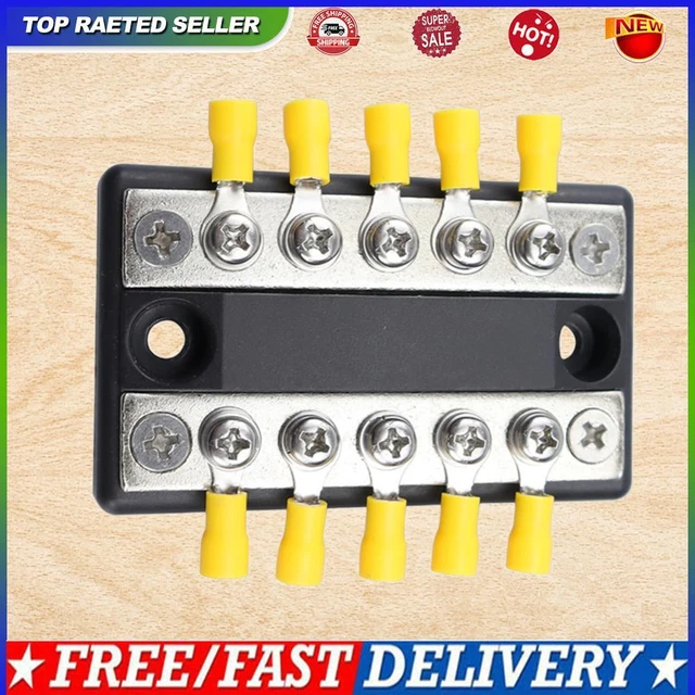 10-WAY 20-WAY BUS Bar 100A Busbar Terminal Block M4 Convenient Terminal ...