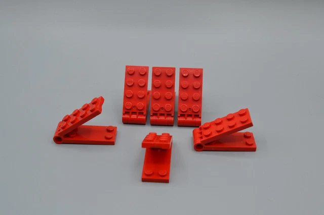 LEGO 6 X Charnière 2x5 Trou Petit Rouge Charnière Plateau Older Type ...