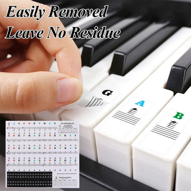 DECORATION MUSIC LABEL Notes Electronic Keyboard Stickers Piano Stave ...