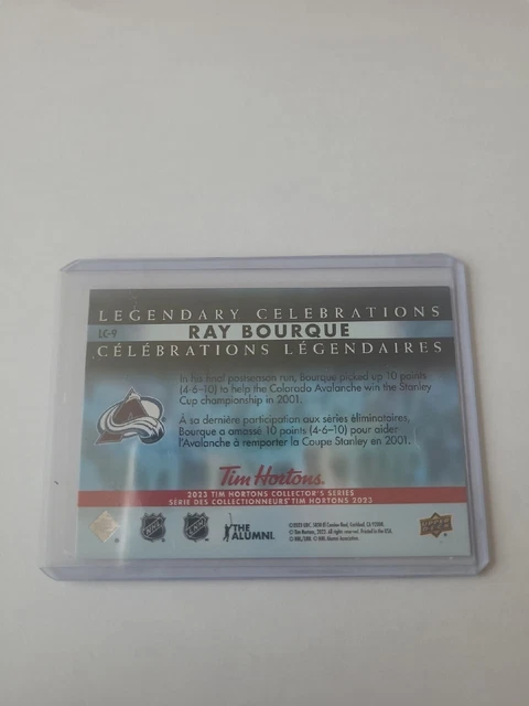 RAY BOURQUE LEGENDARY CELEBRATIONS #LC-9 SP Insert 2023 Tim Hortons ...