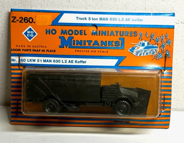 ROCO HO MODEL Miniatures Minitanks : 5 Ton Truck Man 630 L2 Ae Coffer Z ...