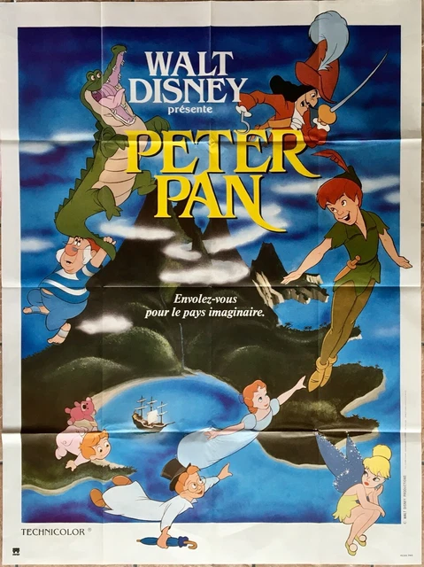 PETER PAN ORIGINAL French Grande Movie Poster Affiche Walt Disney £100. ...