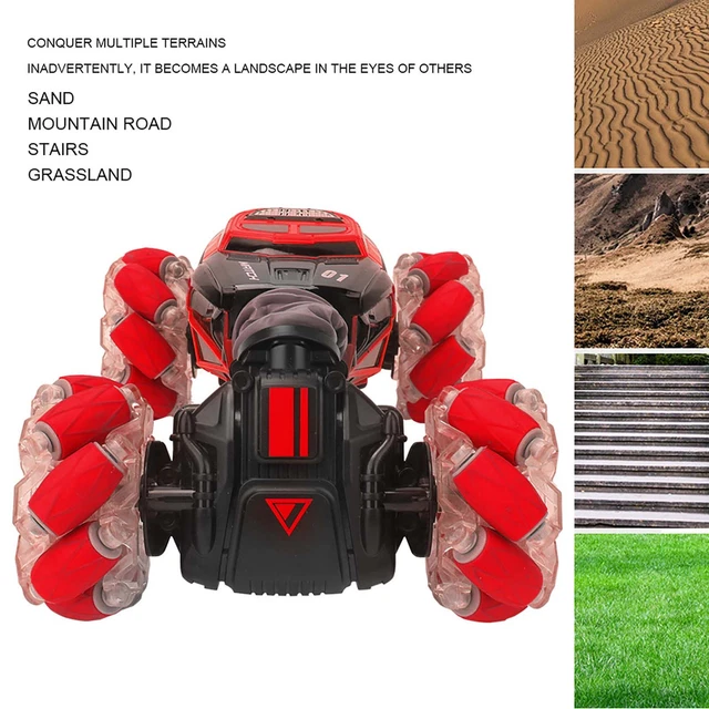 (RED)ELECTRIC REMOTE CONTROL 4-Wheel Stunt Car Toy Sensor 1:16 UD21 ME ...