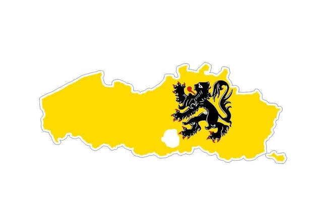 ADESIVI STICKER DECAL emblema bandiera bandiera mappa Fiandre Belgio ...