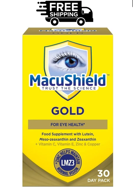 MACUSHIELD GOLD FOOD Supplement For Eye Health - 90 Capsules For 30 ...
