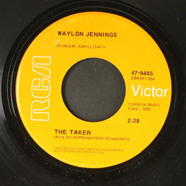WAYLON JENNINGS: THE taker / shadow of the gallows RCA 7" Single 45 RPM ...