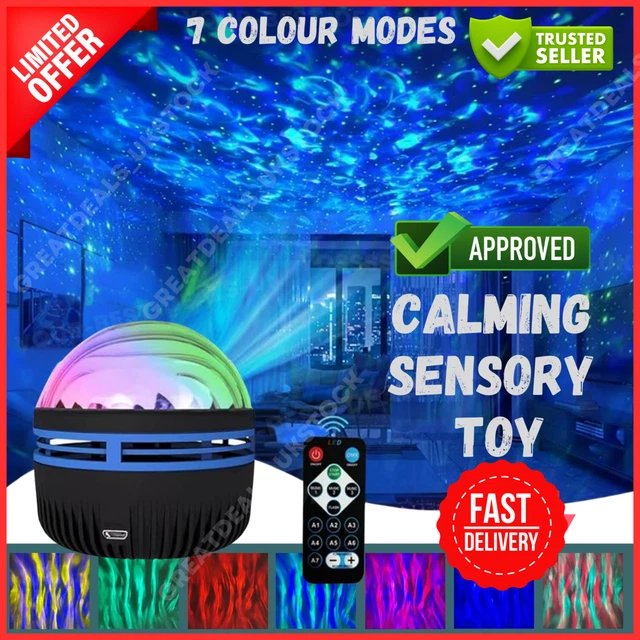 CALMING AUTISM LED Light Sensory Toys Projector Multicolour Ocean Wave ...