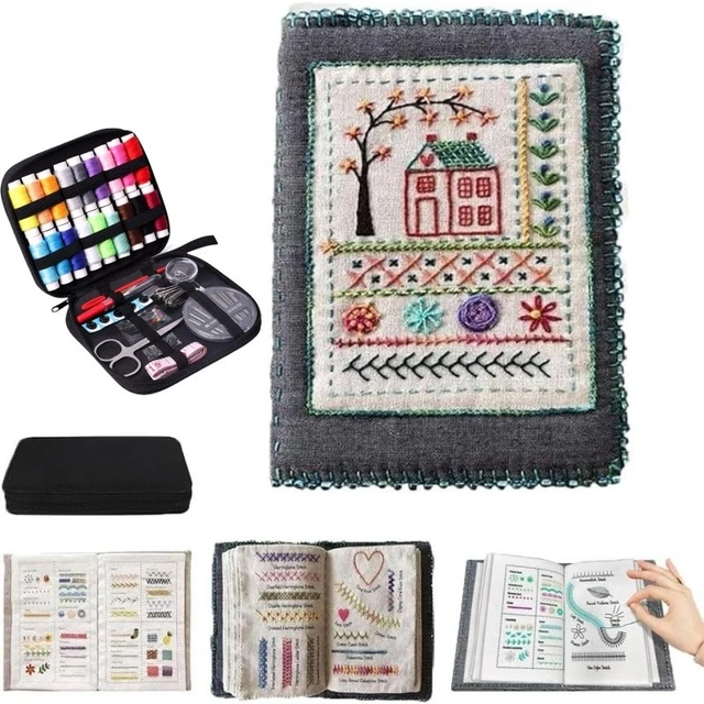 DIY EMBROIDERY STITCH Book & Sewing Tools Threads Needles Kit for ...