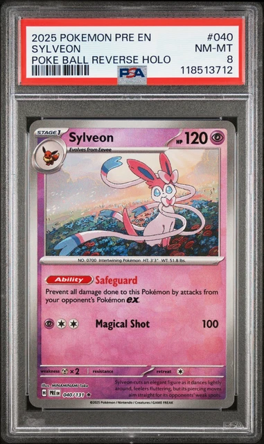 2025 POKEMON PRE En-Prismatic Evolutions Poke Ball Reverse Holo Roto ...