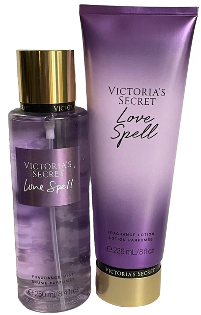 LOVE SPELL VICTORIAS Secret Fragrance Body Mist Spray & Body Lotion 2pc ...