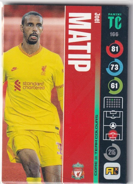 PANINI 2022 HAUT Class Trading Card Carte Numéro 166 Joel Matip EUR 1 ...
