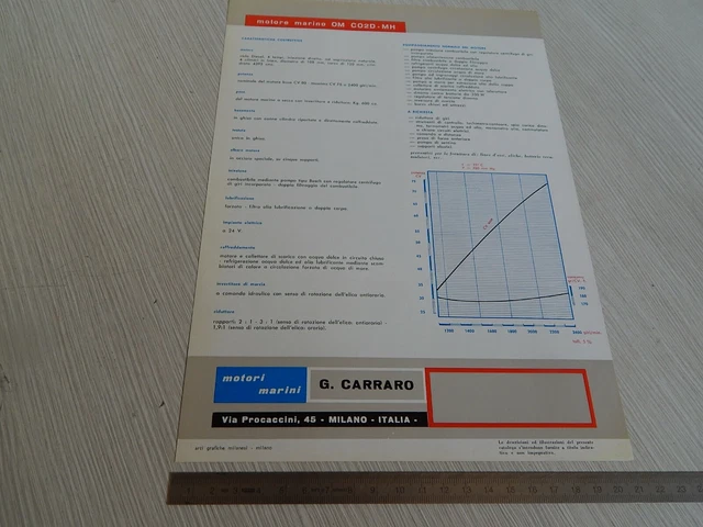 ORIGINAL BROCHURE BROCHURE Brochure Carraro Marine Engine Om Co2D-Mh £ ...