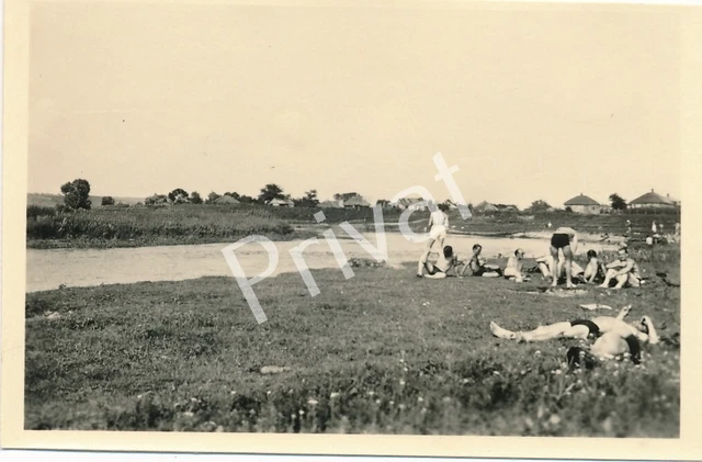 PHOTO WK II Wehrmacht Luftwaffe Avance 1942 Baden Nu À Pleskau Псков L1 ...