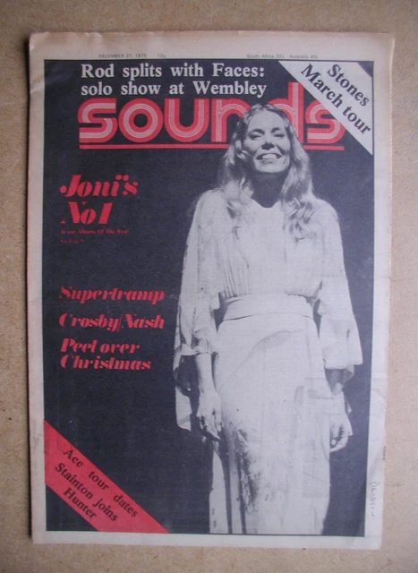 SOUNDS. DECEMBER 27, 1975. Joni Mitchell, Supertramp, Crosby and Nash ...