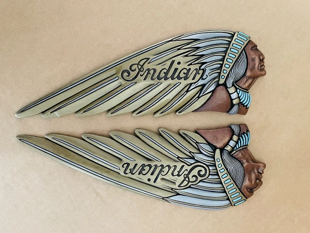 Christmas Color Zambini Bros Indian Motorcycle Tank Emblems, 60% OFF