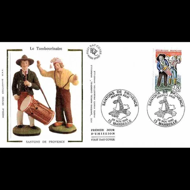 FDC SOIE - Les santons de France, le tambourinaire - 25/11/95 Marseille ...