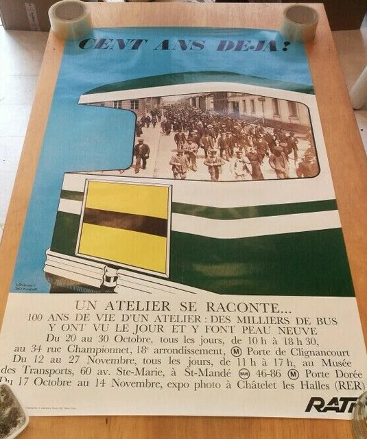 AFFICHE METRO PARIS Ratp Un Atelier 100 Ans Deja Lambinet Delourme Vers ...