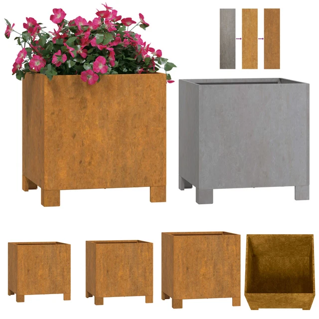 CORTENSTAHL PFLANZKÜBEL MIT Beinen Pflanzgefäß Blumentopf Blumenkübel Pflanztopf EUR 97,61 ...