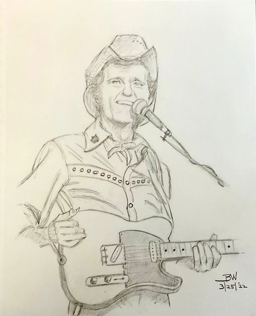 JERRY REED ORIGINAL Pencil Drawing11X14 Jerry Reed Portrait Sketch EUR ...