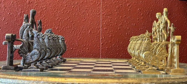 VERY RARE CHRISTOFORUS Sklavenitis FULL Rooster Pawns 1960's Chess Set ...
