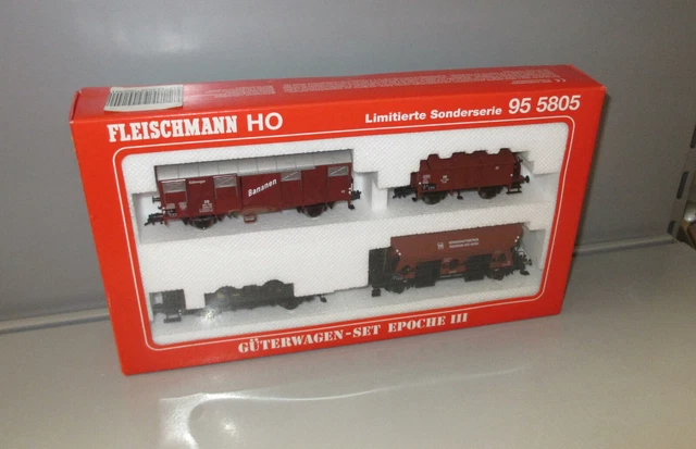 FLEISCHMANN H0 95 5805 DB Güterwagen Set (4-teilig), Epoche III, unbespielt EUR 84,99 - PicClick DE