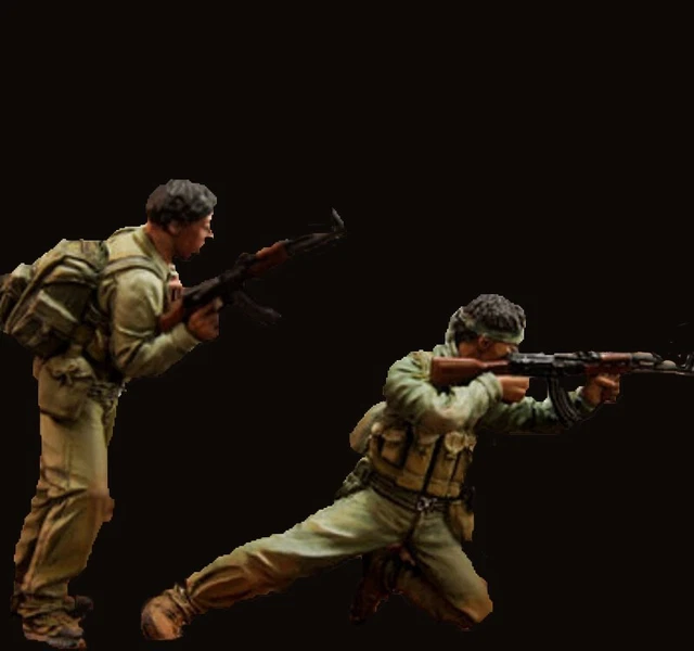 1/35 SCALE VIETNAM War Combat Soldiers Military Model Kit with Rifles ...