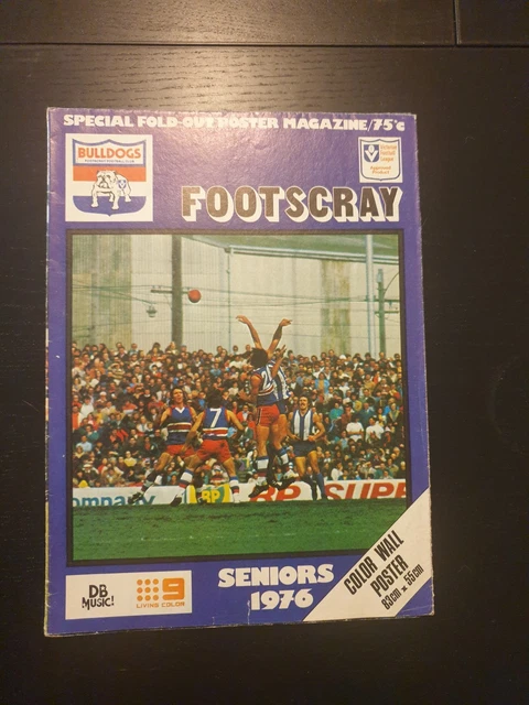 1976 FOOTSCRAY VFL Fold Out Poster Magazine. VG Cond. Western Bulldogs ...