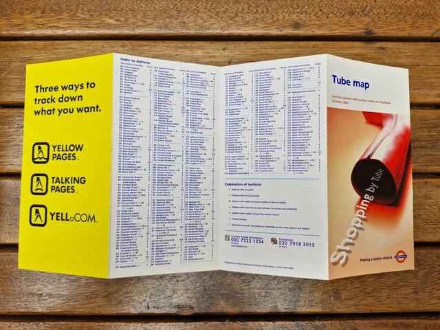 LONDON UNDERGROUND TUBE Map Journey Planner October 2001 - Shopping by ...