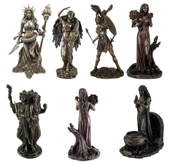 FIGURINE TRIPLE FORM Hecate Greek Goddess Statue Resin Housewarming Gif ...