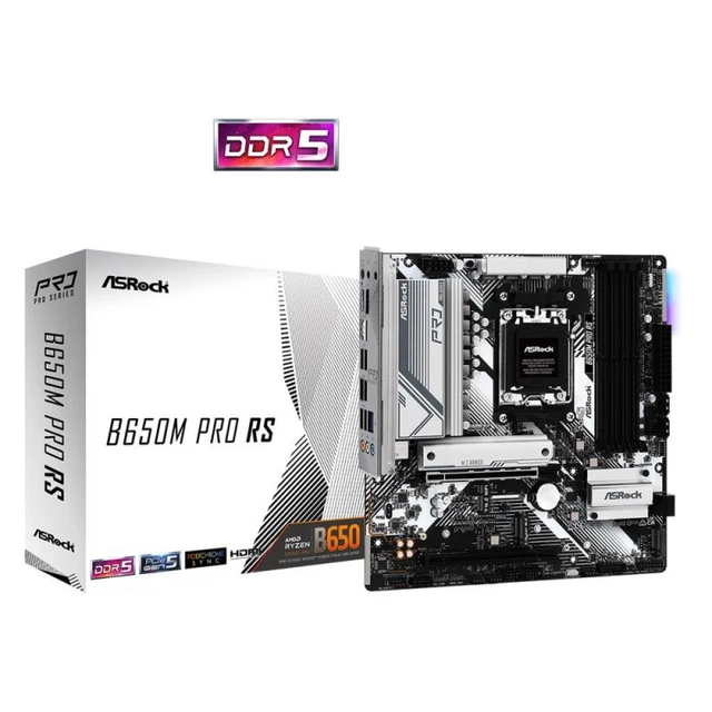 MAINBOARD, ASROCK, AMD B650, SAM5, Micro-ATX, Memory DDR5, Memory slots ...