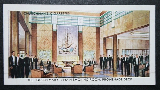 RMS QUEEN MARY Main Smoking Room Vintage Card JB22 £4.99 - PicClick UK