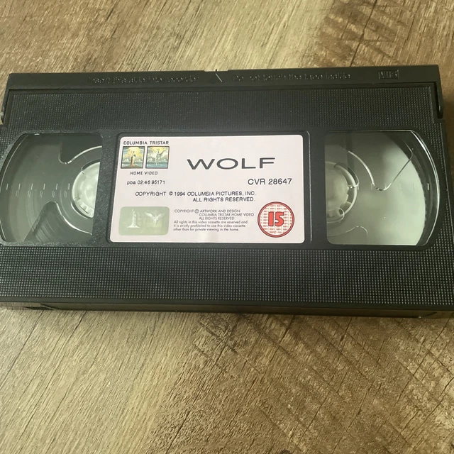 THE WOLF VHS 1994 Smal Black Box Video Tape Cert 15 Horror Thriller Sci ...