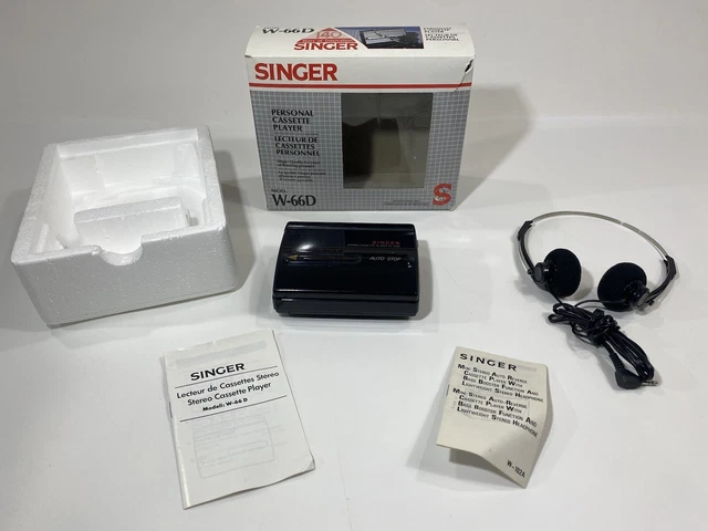 RARE SINGER WALKMAN Cassette Player In Original Box Lightly Used W-66D ...