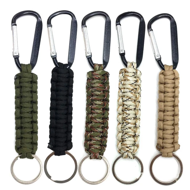 OUTDOOR CLIMBING UMBRELLA Rope Keychain Carabiner Random Color EDC ...