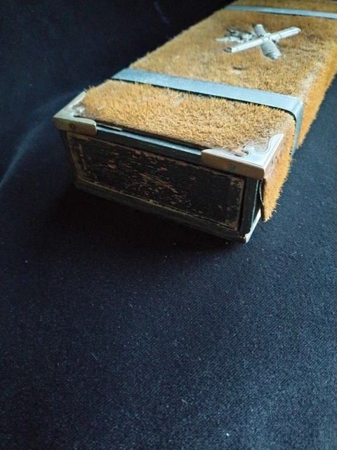 ANCIEN COFFRET ÉTUI Boîte à Cigare Vintage Bois et poils sanglier Old ...