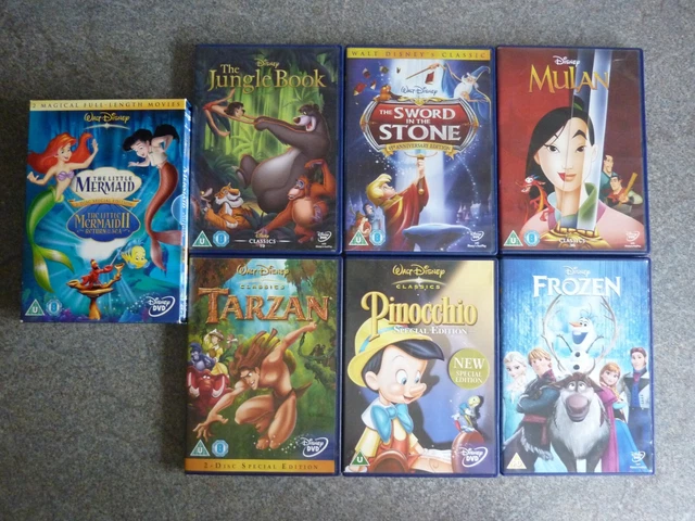 8 Disney Classics Dvd Bundle Little Mermaidmulanpinocchiosword In Stone4 £500 Picclick Uk