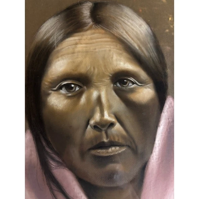 HYPER REALISTIC ORIGINAL Art Color Pastel Drawing Indigenous Woman by ...