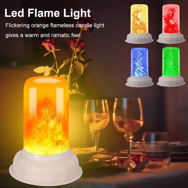 3X BATTERY LED Flame Effect Table Lamp Flickering Flameless Candle ...