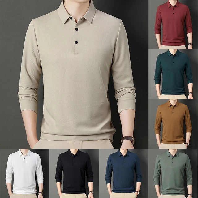 T-SHIRT MANCHES longues d contract pour hommes affaires avec couleur ...