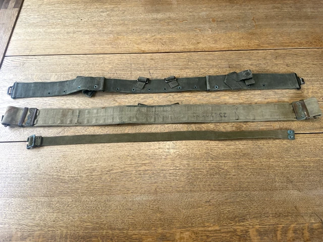 WW2 BRITISH ARMY 44 Pattern Webbing Belts X2 & 1 Strap £34.99 - PicClick UK