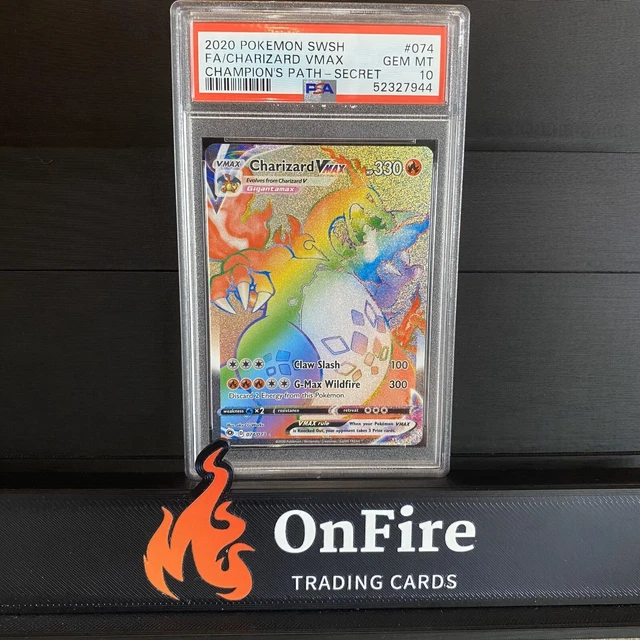 POKEMON - CHARIZARD VMAX Rainbow Rare - Champions Path 074/073 - PSA 10 Gem Mint EUR 261,53 ...