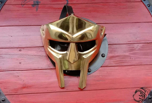 MASQUE DORÉ FINITION Laiton Doom Gladiator Visage Armor Médiéval ...